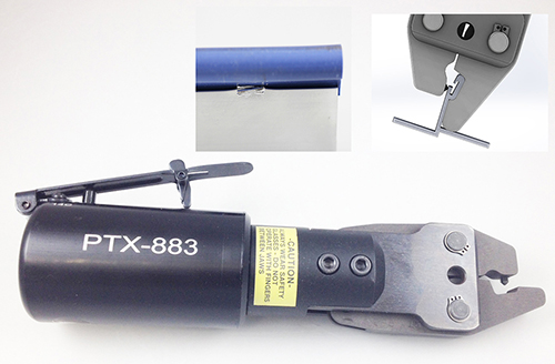 Custom Pneumatic Crimp Tool for Aluminum Extrusions and aluminum channels