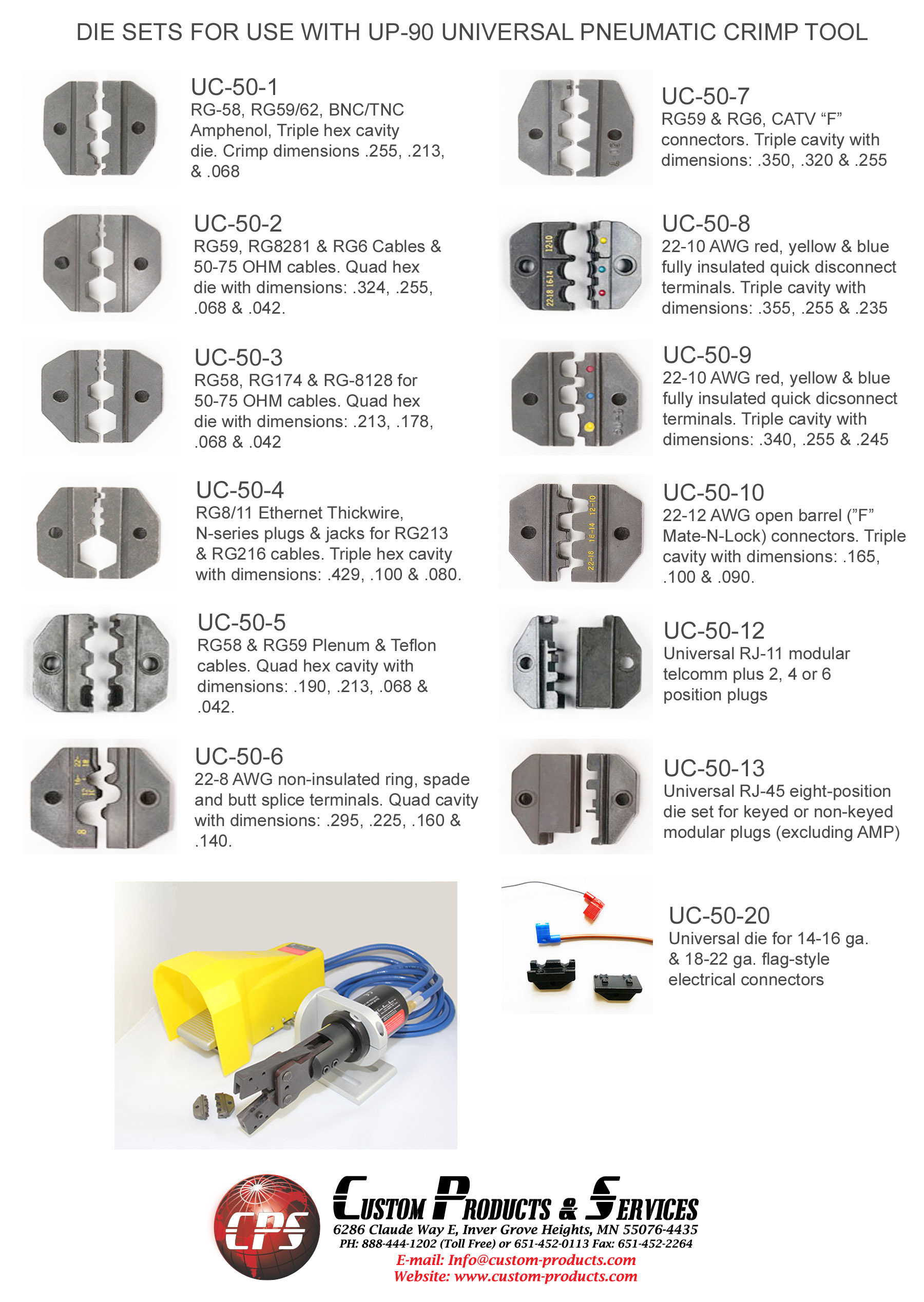 Crimping Tools for processing Electrical Connectors DISCONTINIUED