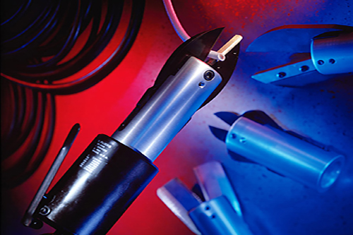 Pneumatic tools for cutting, crimping or tube pinching applications