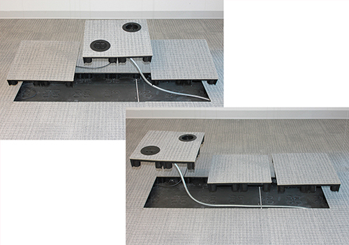 Low Profile raised floor Panels including carpet
